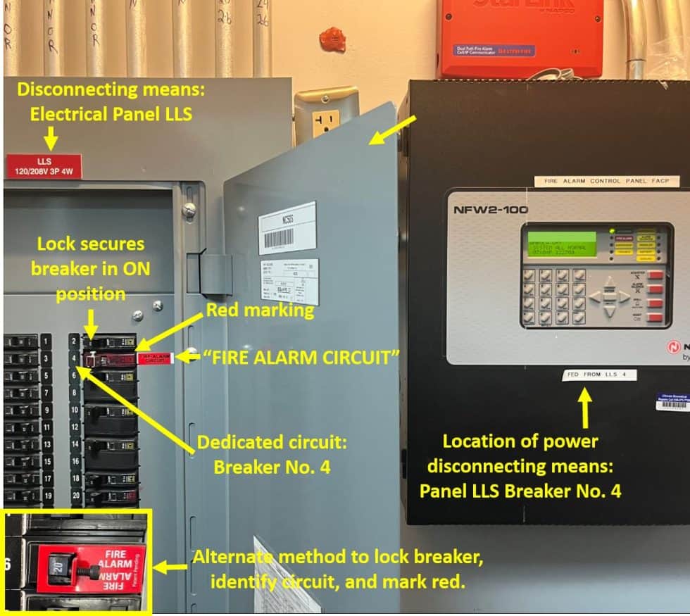 What are the dedicated power circuit requirements for fire alarm ...
